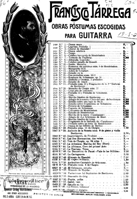 Partitura Estudio en Arpegios – Tárrega | Ars Corda